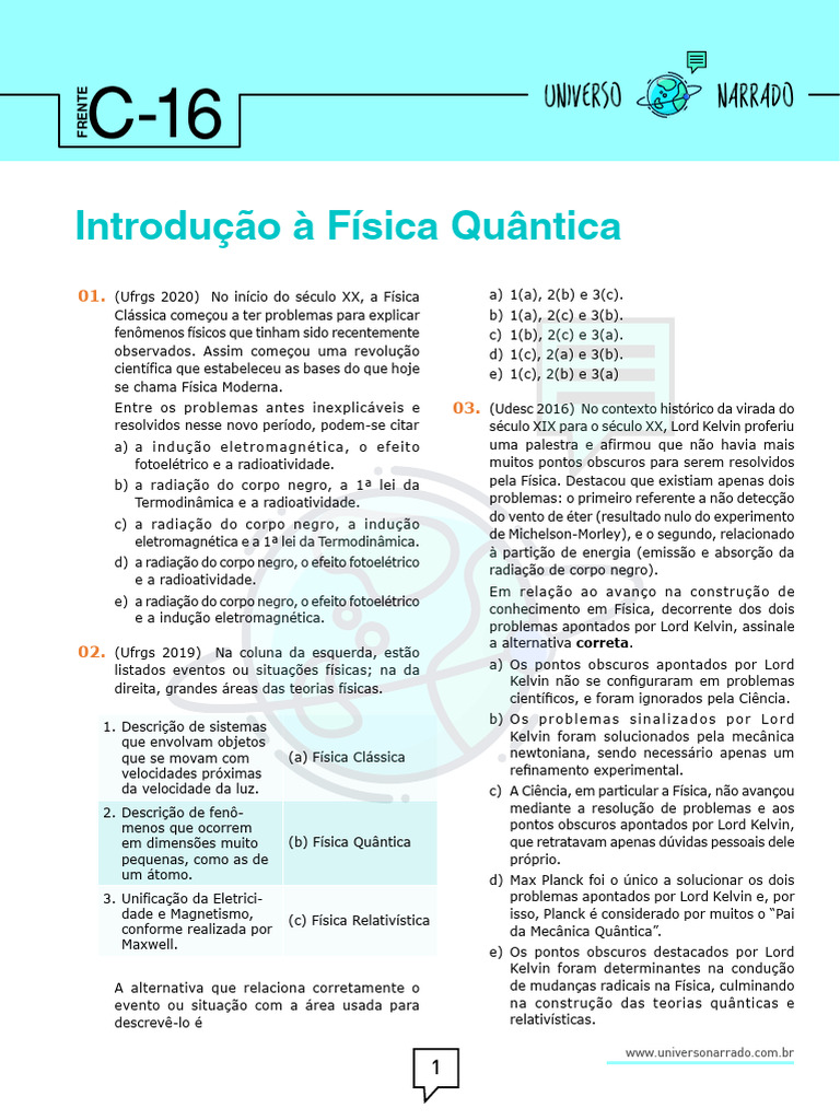 C16 - Exercícios | PDF
