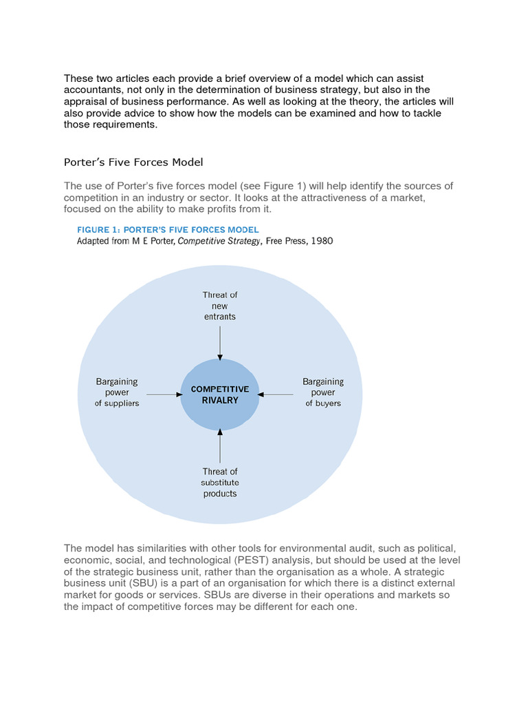 Performance Management Models Part 1 Porter's Five Forces | PDF