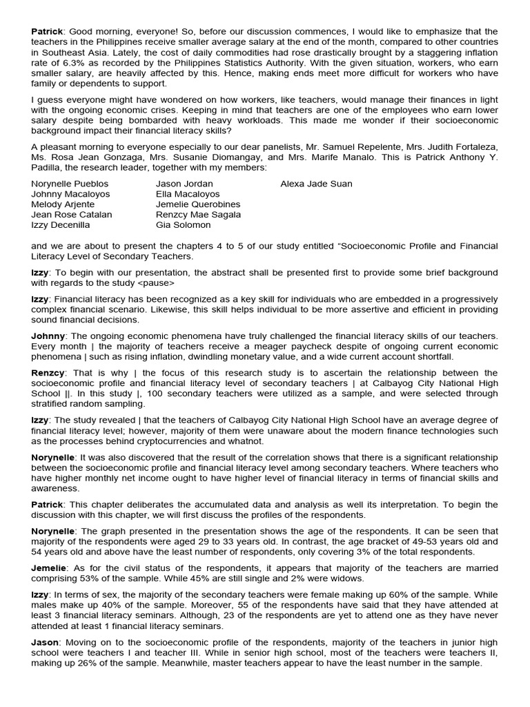 Script Final Defense 1 | PDF