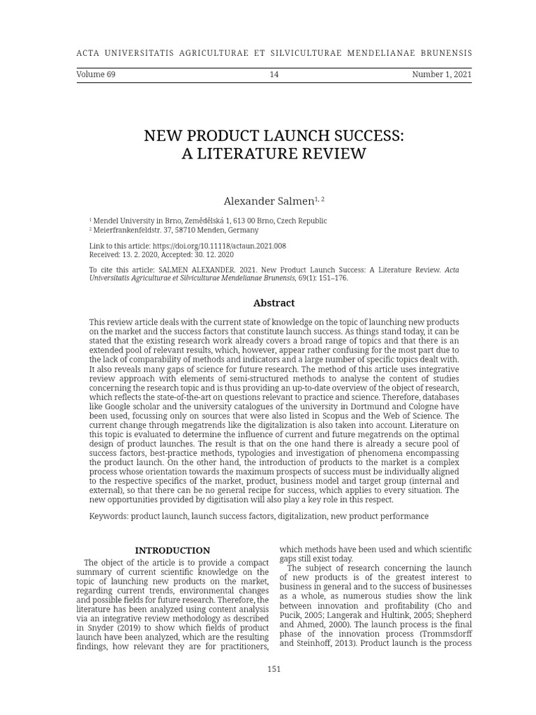 New Product Launch Success A Literature Review | PDF