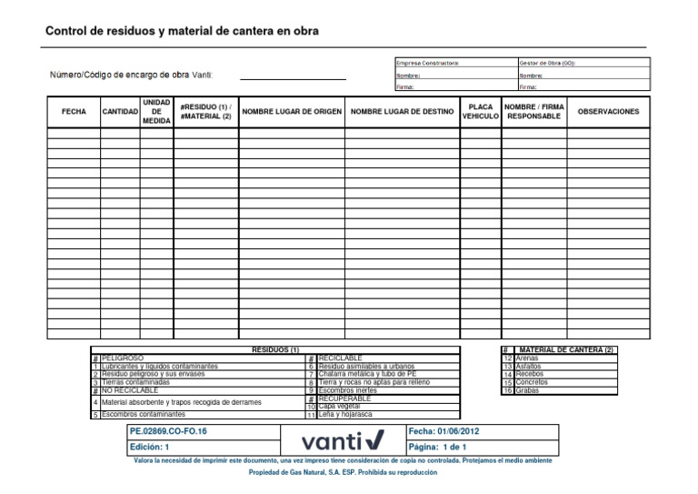 Formato Cantera | PDF
