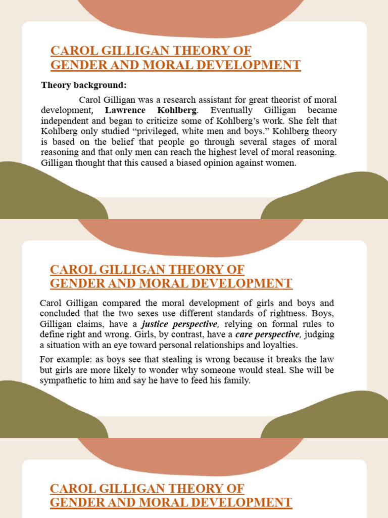 Stages Of Moral Development Gilligan