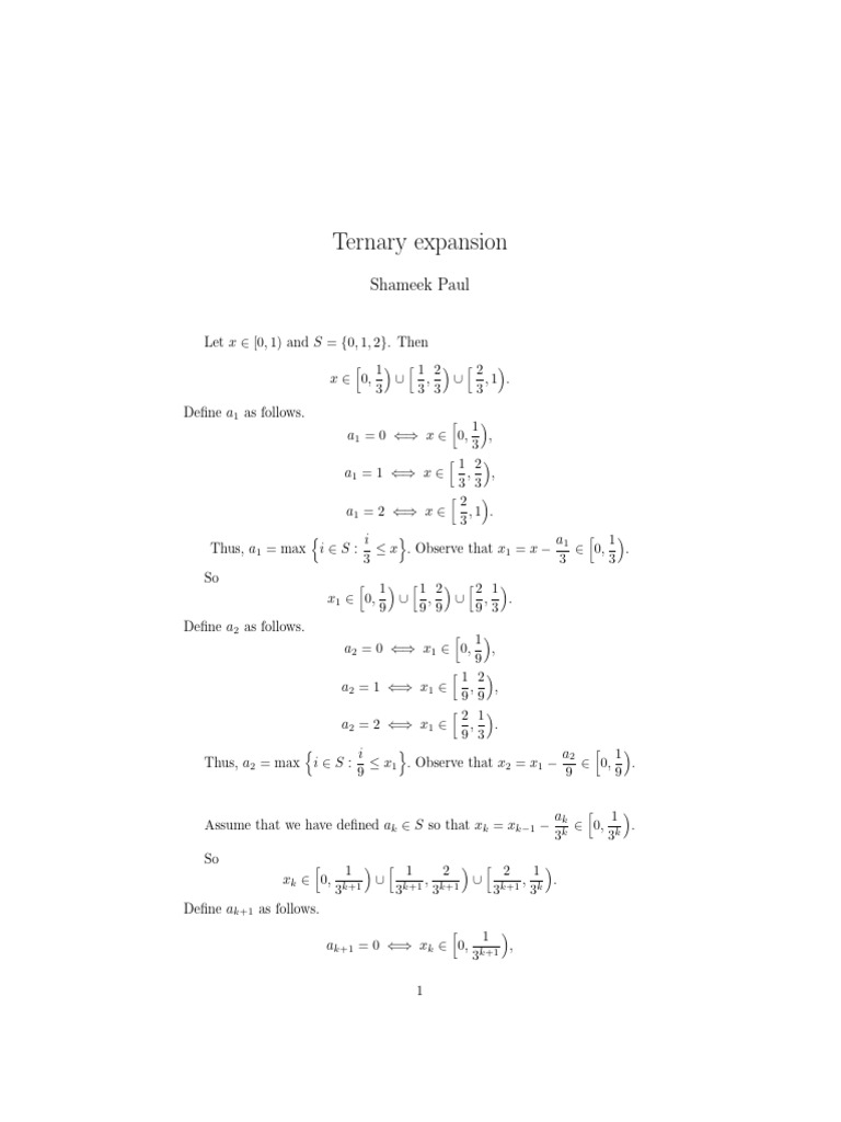 Ternary Expansion | PDF