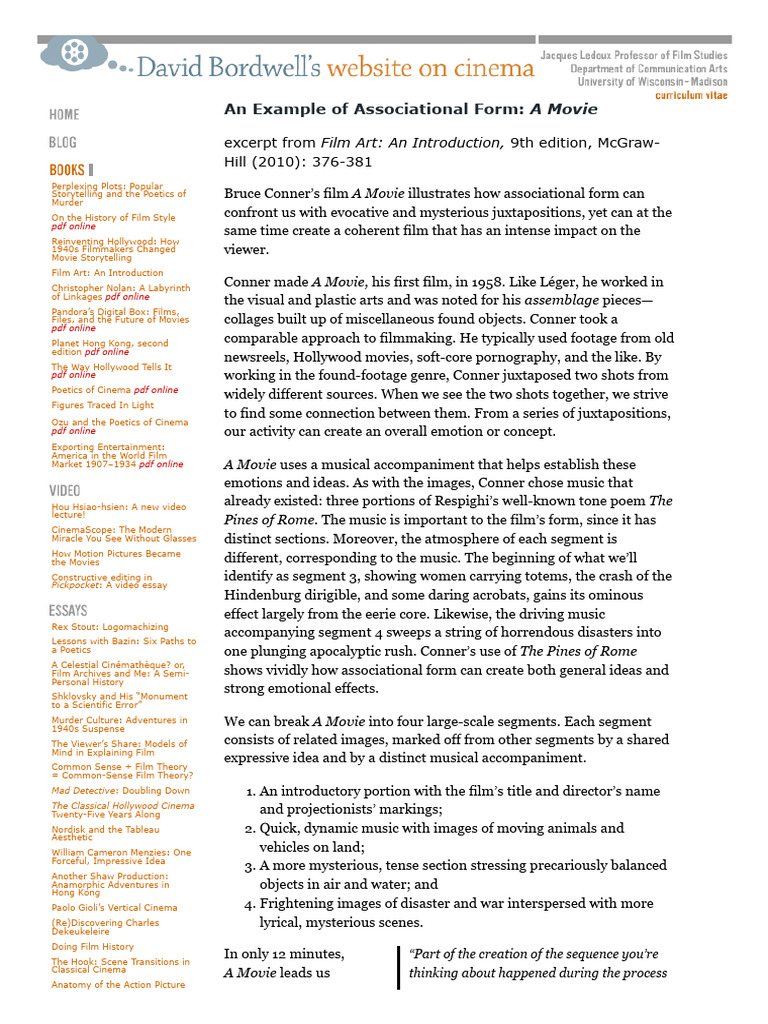 An Example of Associational Form - A Movie | PDF | Art