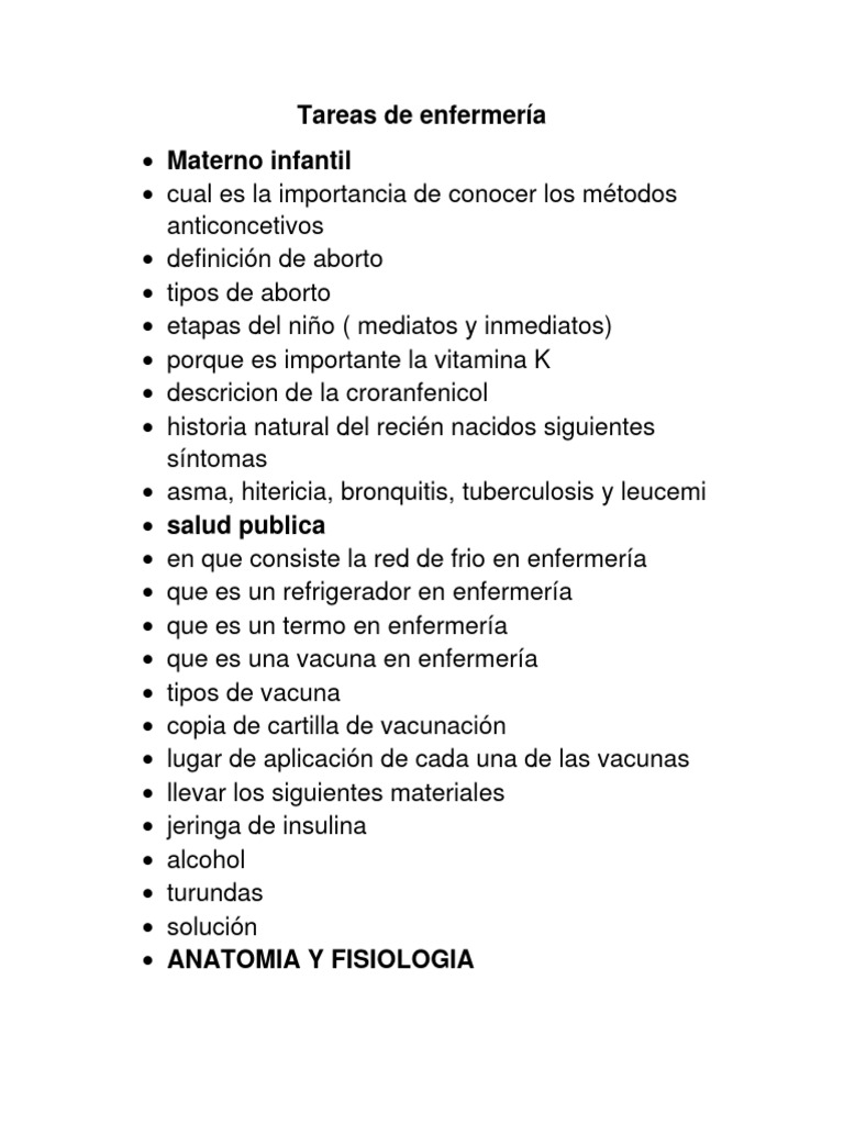 Tareas de Enfermería 02-09-2023 | PDF Tareas de Enfermería 02-09-2023 | PDF