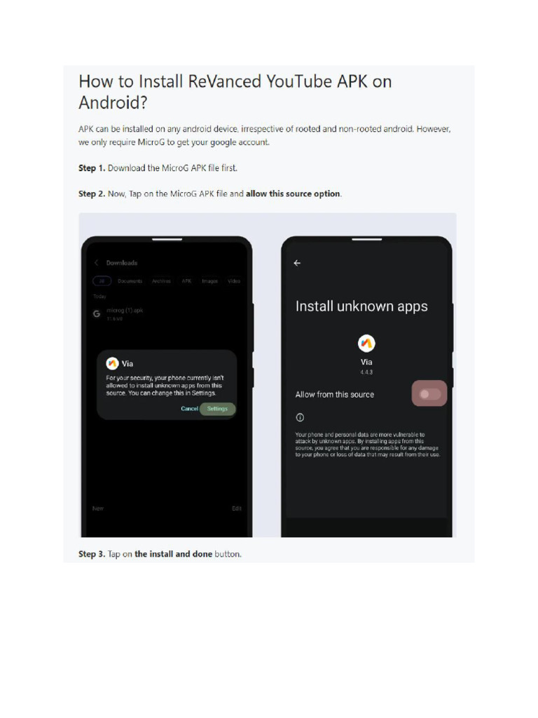 Revanced Install Guide | PDF