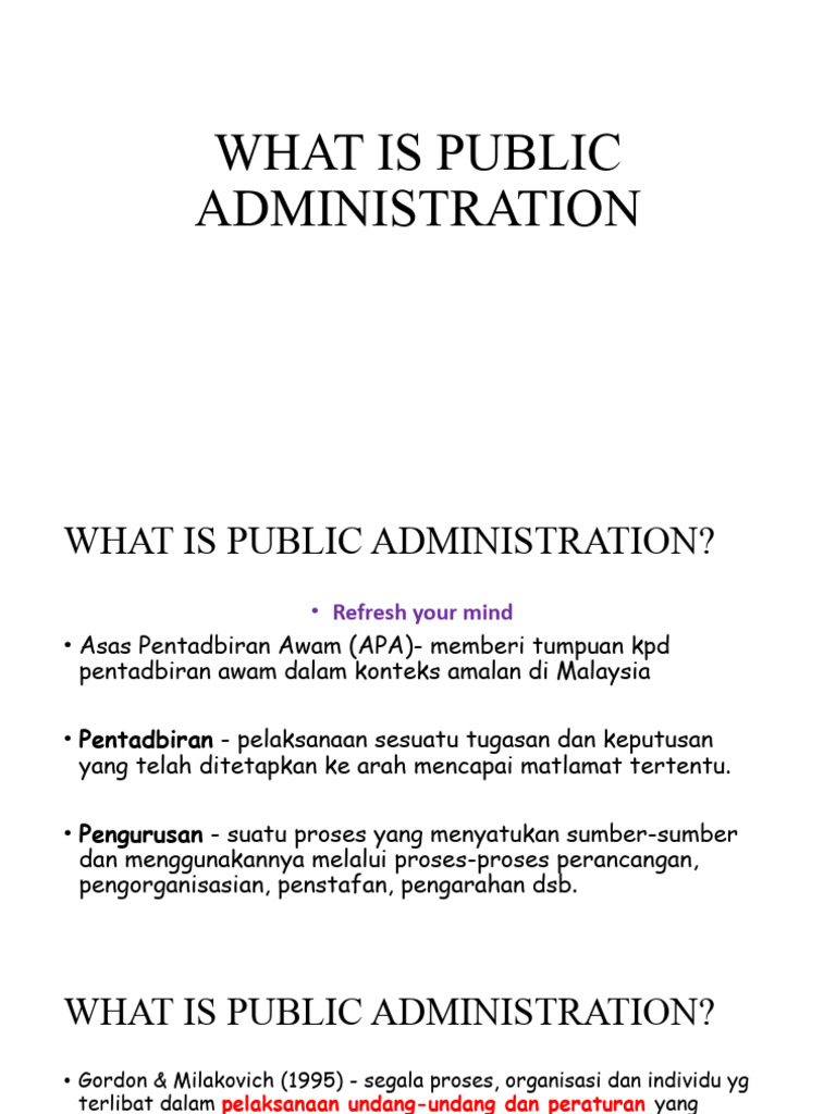 Meeting I What Is Public Administration | PDF