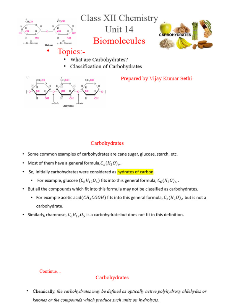 Class 12 Chapter 14 Biomolecules | PDF | Science & Mathematics