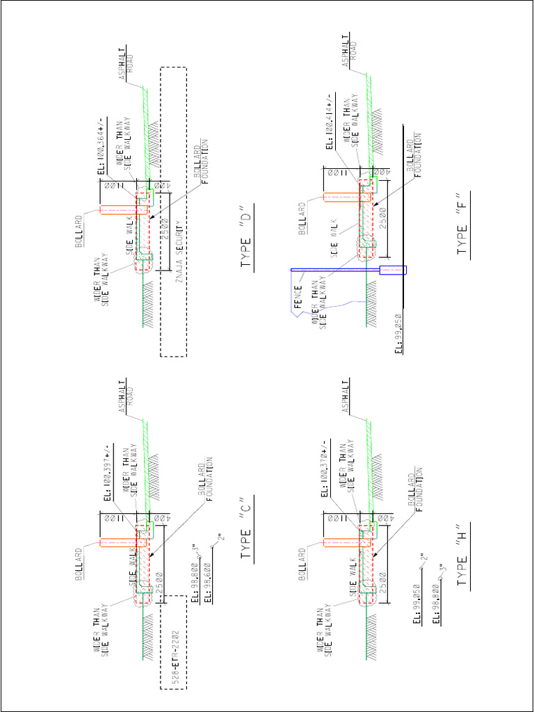 Unit 528 Bollard Layout For Sections Option-1 | PDF