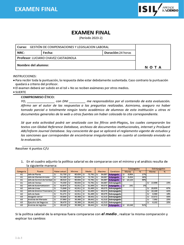Examen Final Comp. 2023-2 | PDF