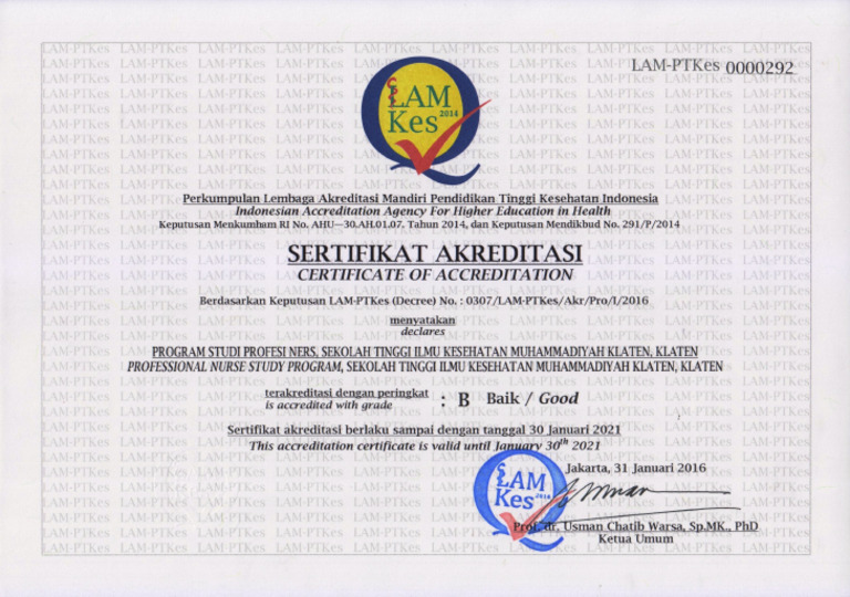Sertifikat Akreditasi Prodi Profesi Ners | PDF