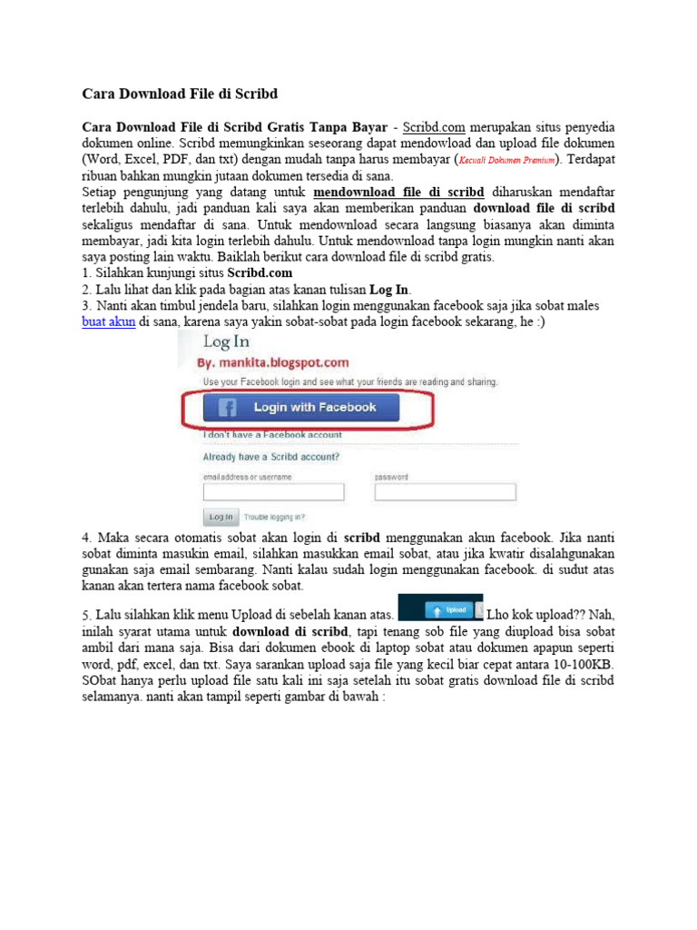PDF Cara Download File Di Scribd | PDF