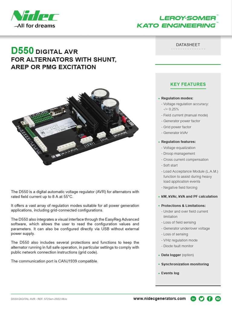 D550 AVR Nidec | PDF