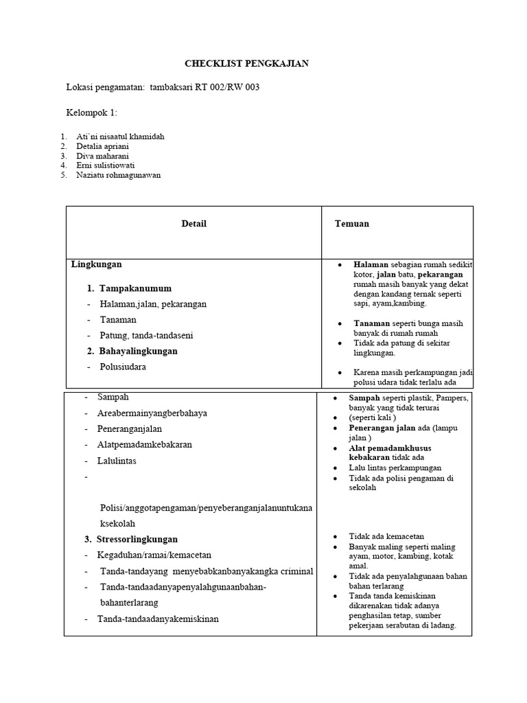 (Isi) Check List Winshield Survey New | PDF