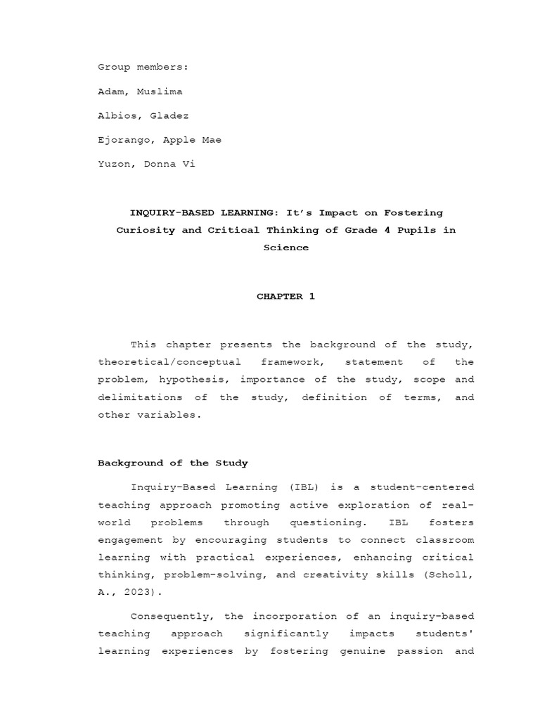 Chapter 1 Research Thesis | PDF