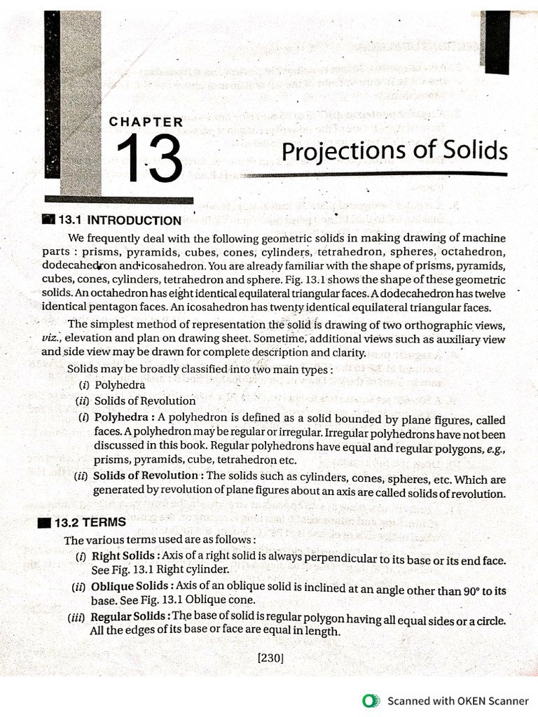 Projection of Solids | PDF