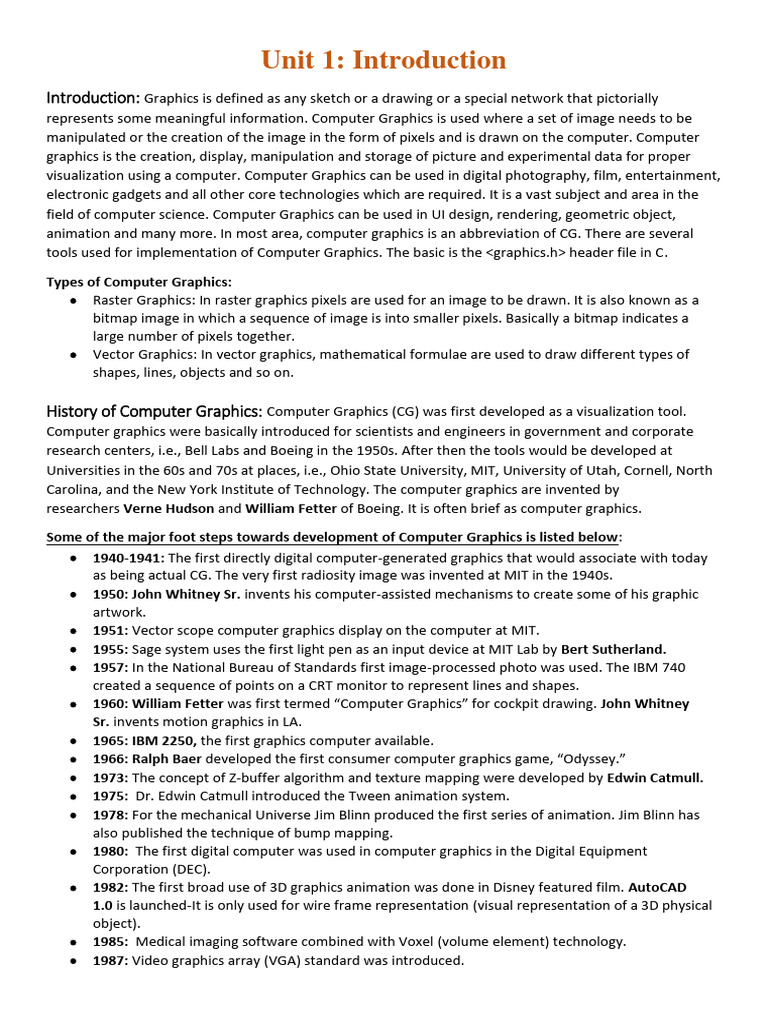 Computer Graphics | PDF | Computer Graphics | Display Resolution