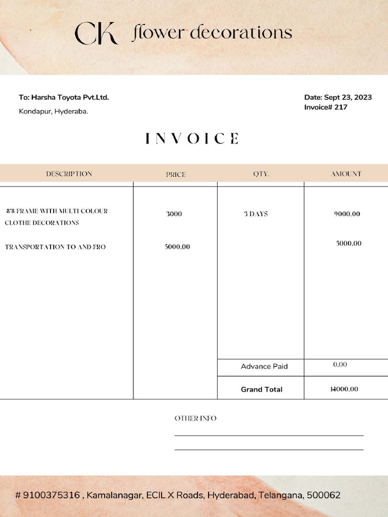 Harsha Toyota Invoice | PDF