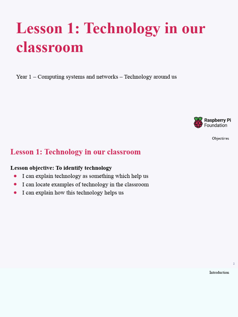 L1 Slides - Technology Around Us - Y1 | PDF