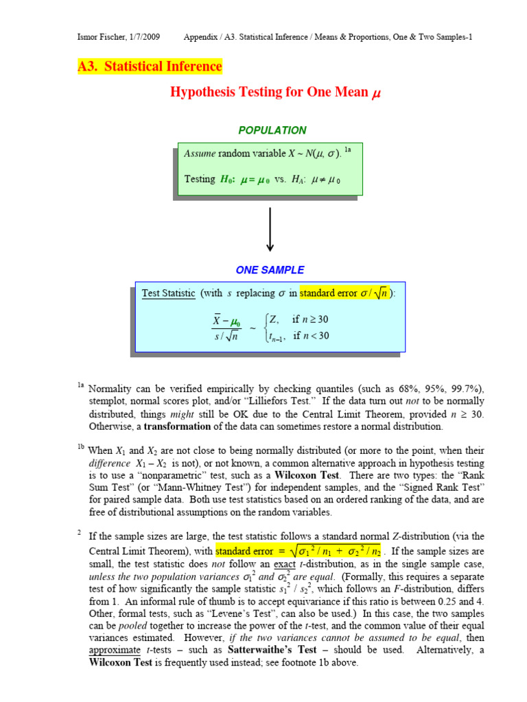 A3.2 - Means and Proportions, One and Two Samples | PDF | Statistics ...
