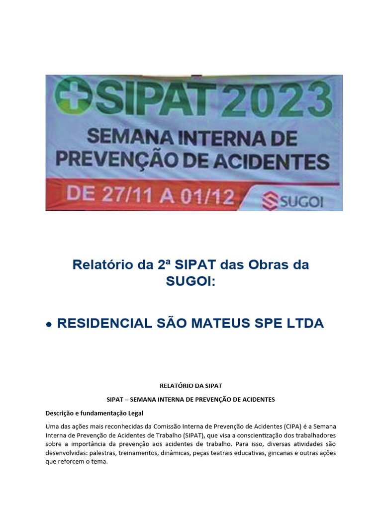 Relatorio Sipat.. | PDF | Negócios | Casa e Jardim