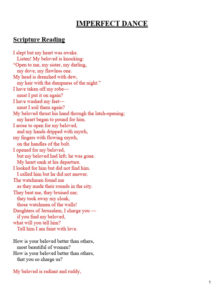 Song 5.2-6.10 - Imperfect Dance | PDF | Language Arts & Discipline ...