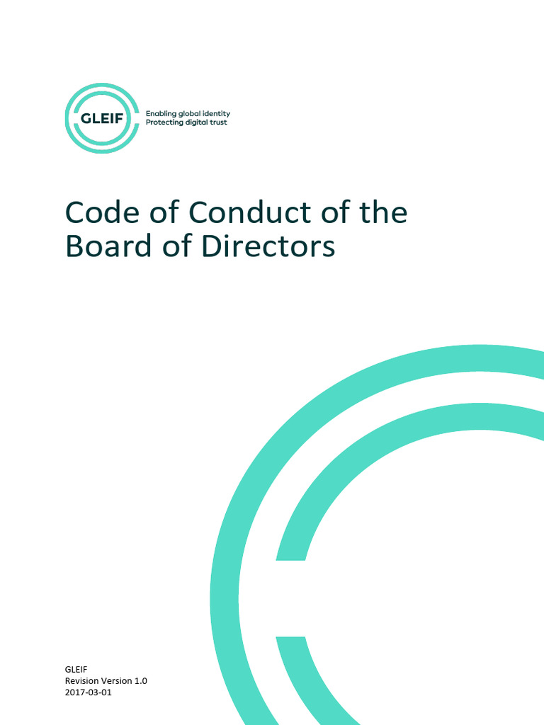 2017 03 01 - Board Code of Conduct - v1.0 Final Approved | PDF