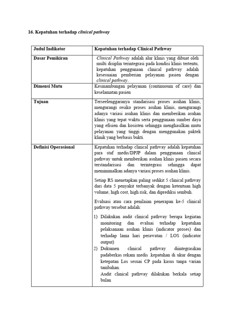 CLINICAL PATHWAY | PDF