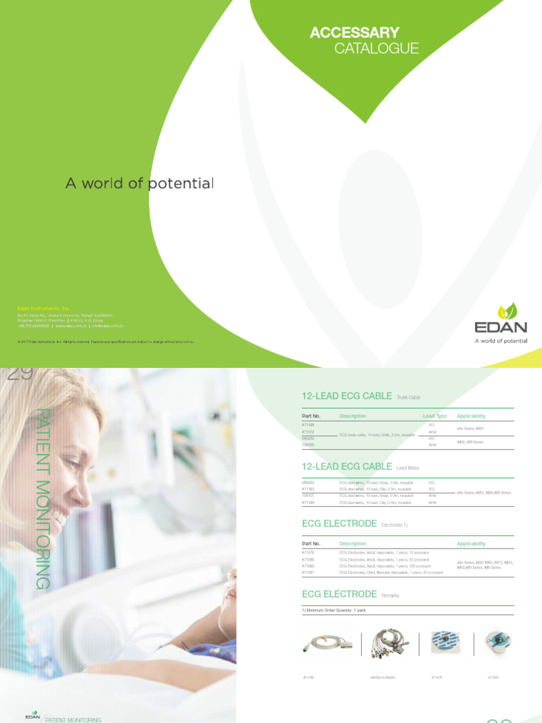 EDAN PM product Accessory brochure | PDF | Medical Diagnosis | Medicine