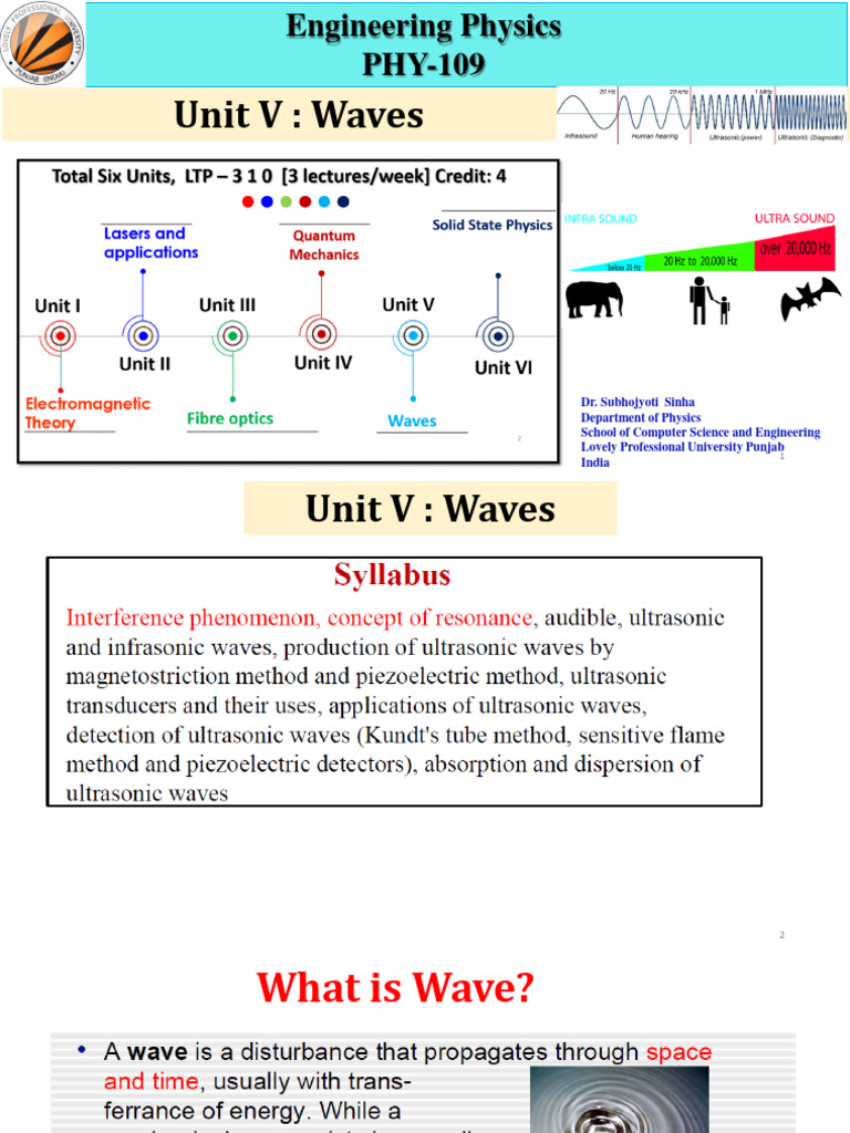 Unit V - Waves - All Lectures | PDF | Science & Mathematics