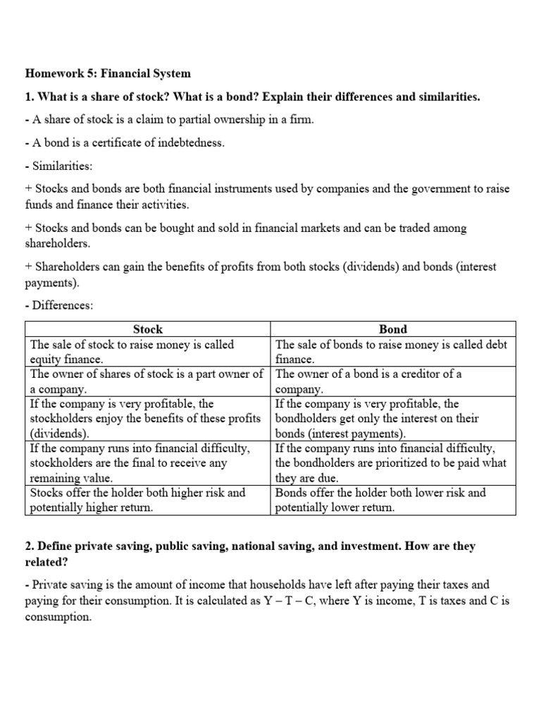 Homework 5 | PDF | Stocks | Bonds (Finance)