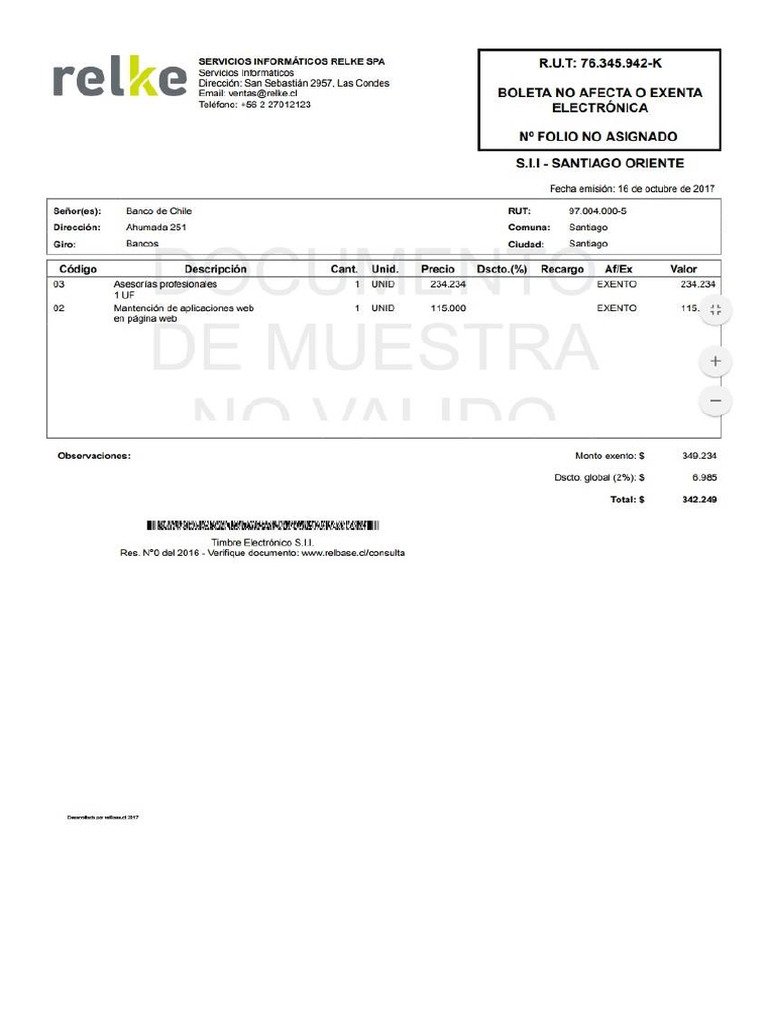 Ejemplo de Boleta de Venta | PDF