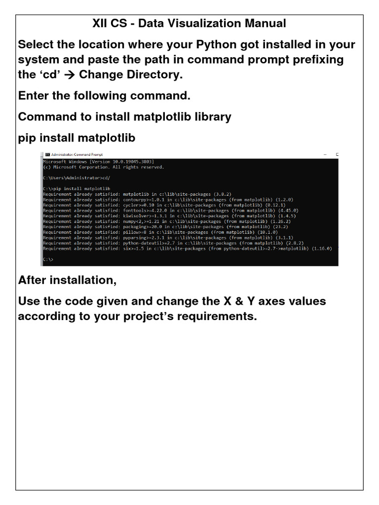 XII CS - Data Visualization Manual | PDF