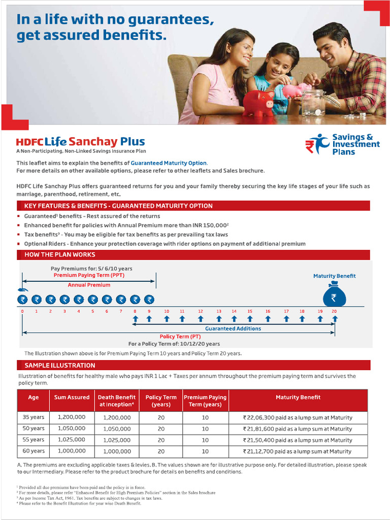 hdfc_life_sanchay_plus_guaranteed_maturity_option | PDF