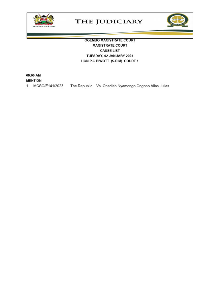 Magistrate Court 02012024 085453 | PDF | Law