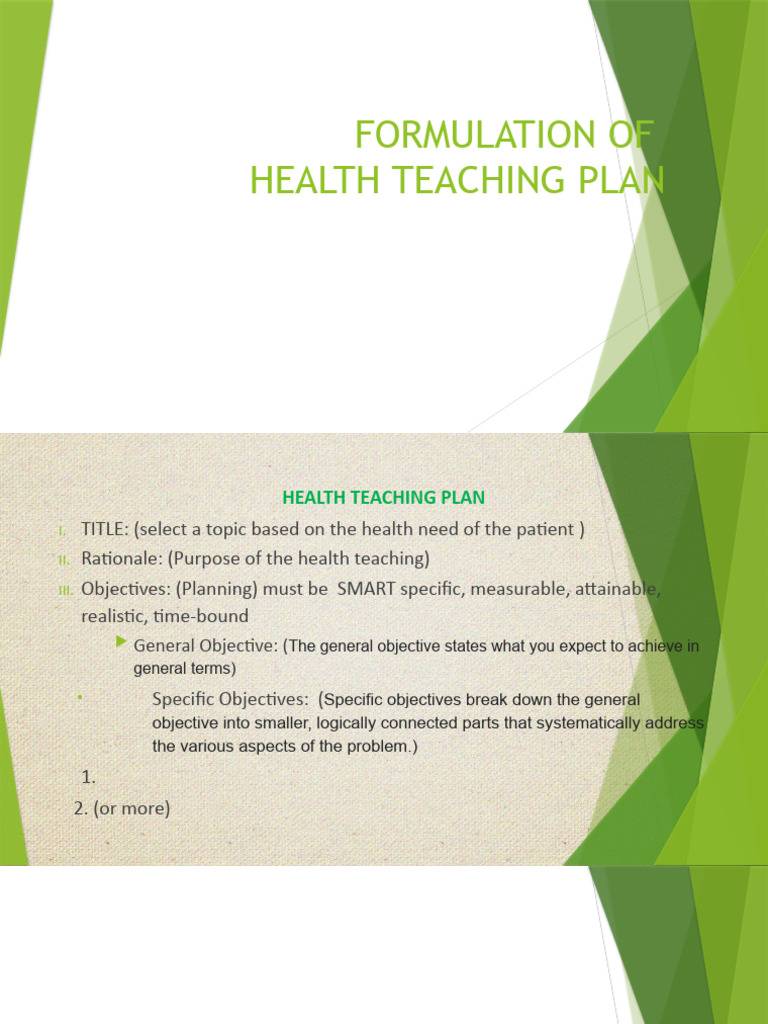 FORMULATION-OF-HEALTH-TEACHING-PLAN | PDF | Hand Washing | Learning