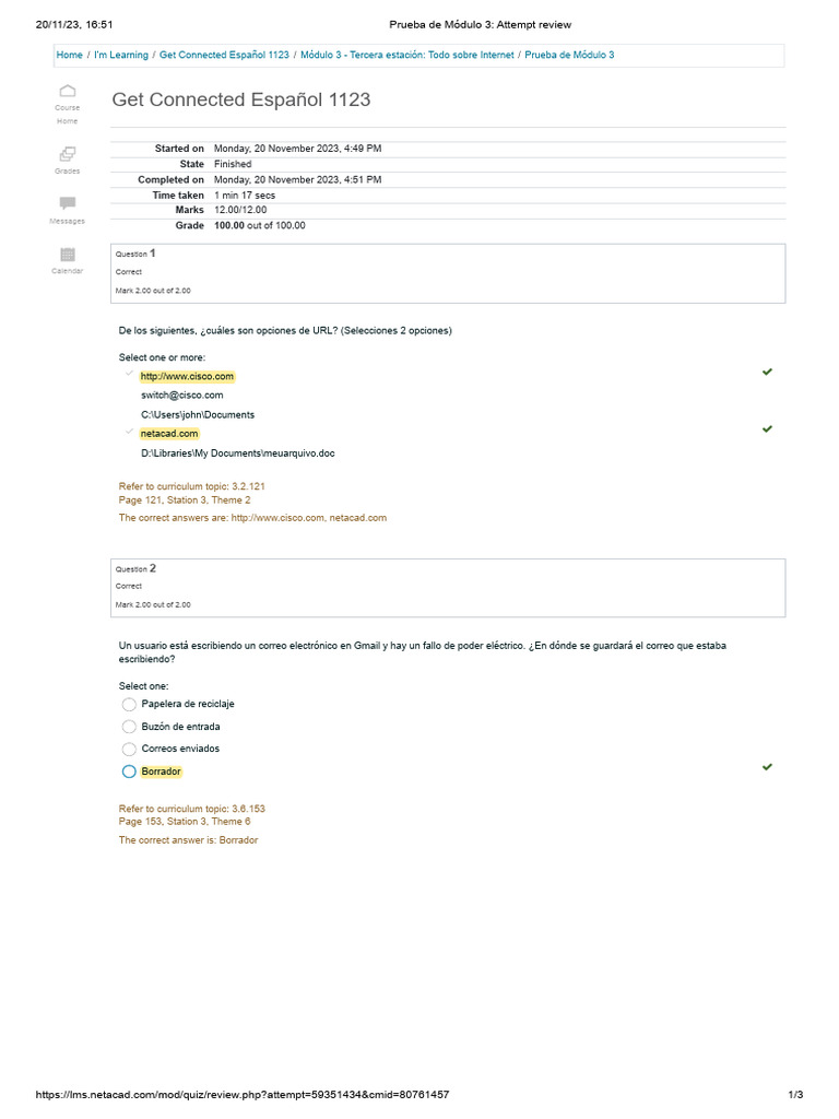 Get Connected CISCO - Prueba de Módulo 3 | PDF | Comunicación por medio de ordenadores ...