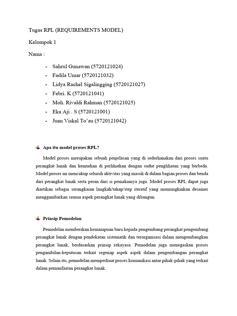 Tugas RPL Kelompok 1 | PDF