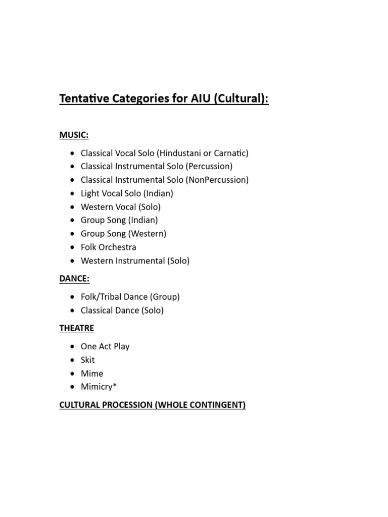 Aiu Auditions (Cultural) | PDF | Performing Arts | Entertainment