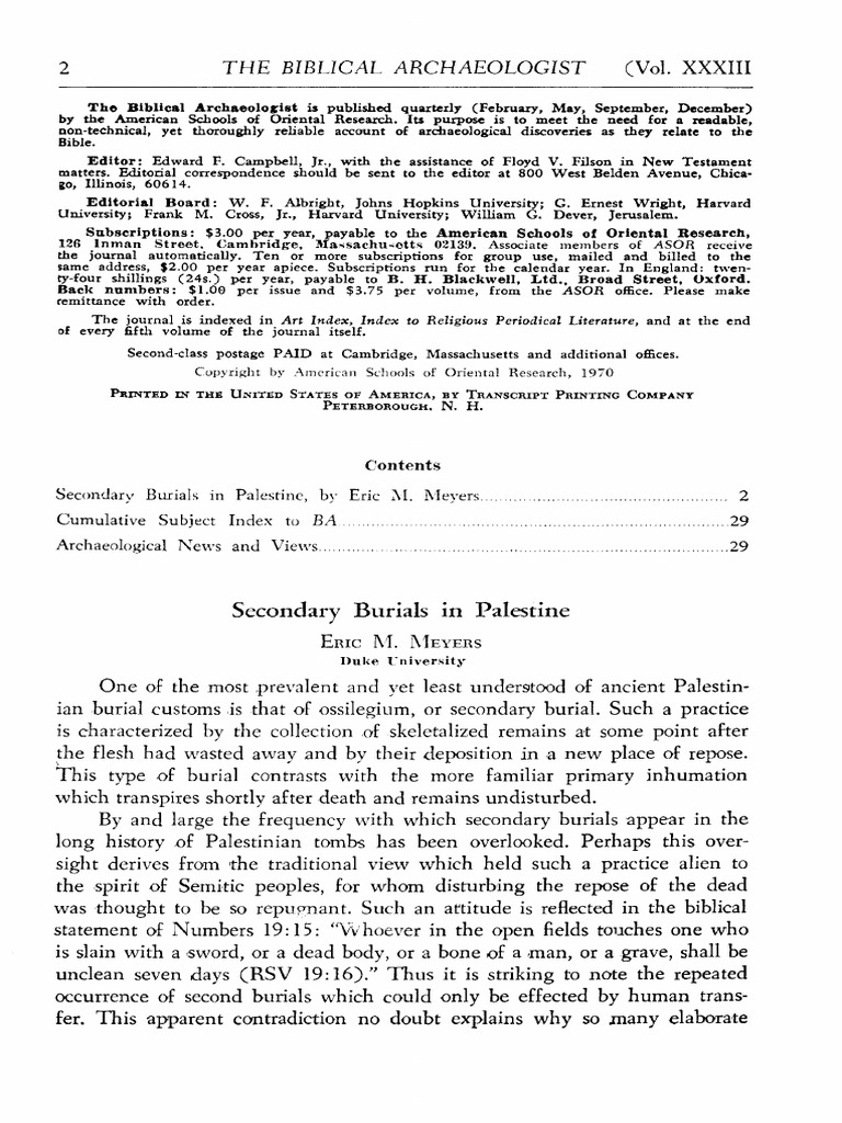 Meyers Secondary Burials | PDF