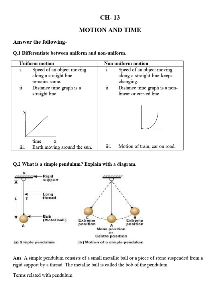 Uniform vs Non-Uniform Motion Explained | PDF | Speed | Pendulum