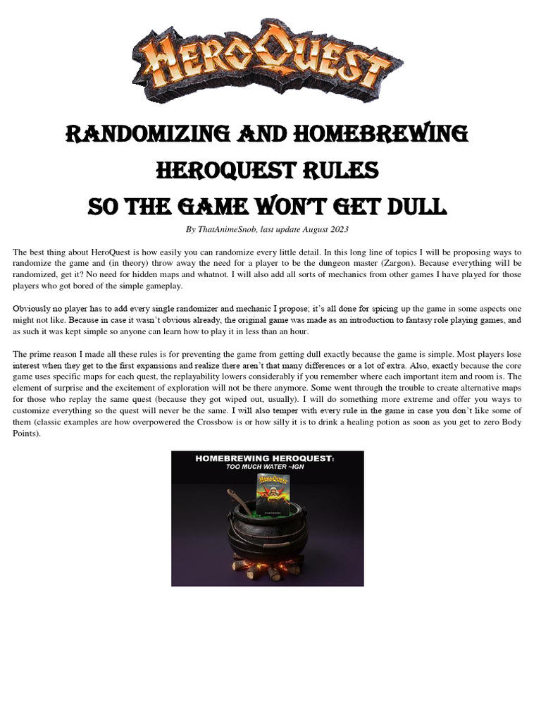 Hero Quest Missions | PDF