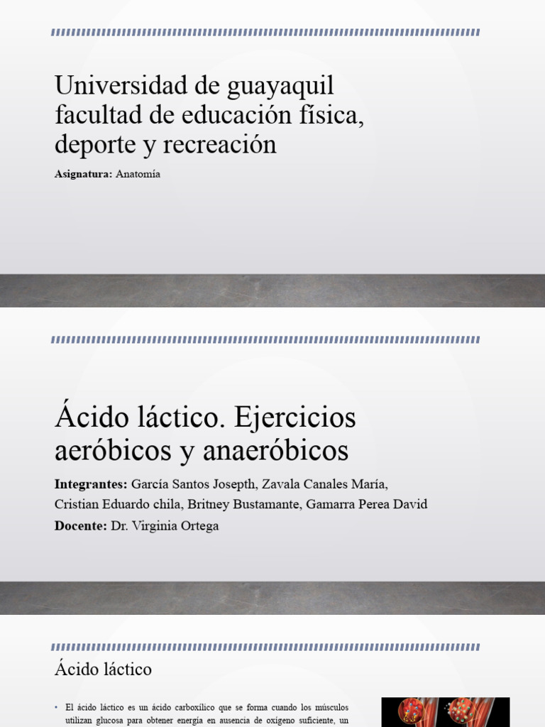 Acidos Lacticos Grupo 7 de Anatomia | PDF