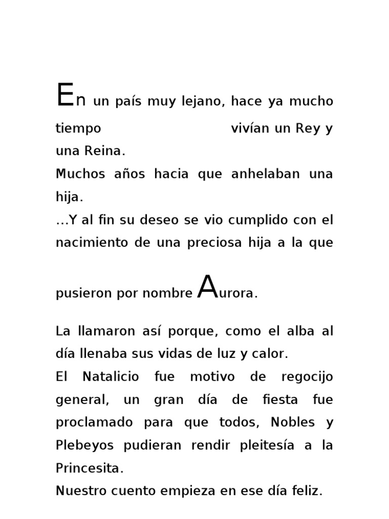 Cuento La Bella Durmiente | PDF