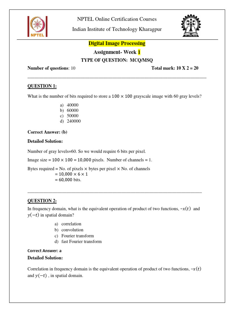 DIP_Assignment 1 Solution | PDF | Sampling (Signal Processing) | Low Pass Filter