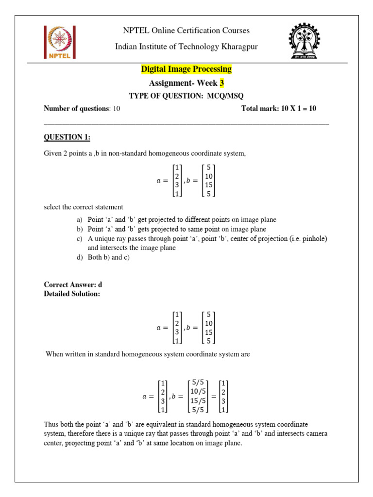DIP - Assignment 3 Solution | PDF