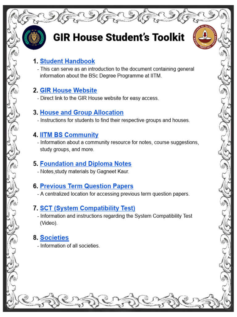 GIR House Student's Toolkit | PDF