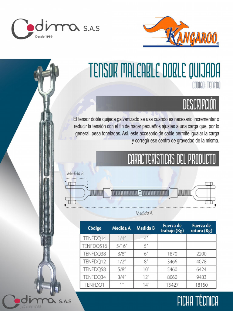 Ficha Tecnica Tensor Doble Quijada | PDF