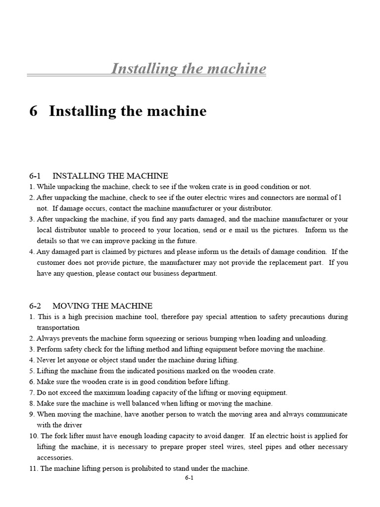 06.installing The Machine | PDF