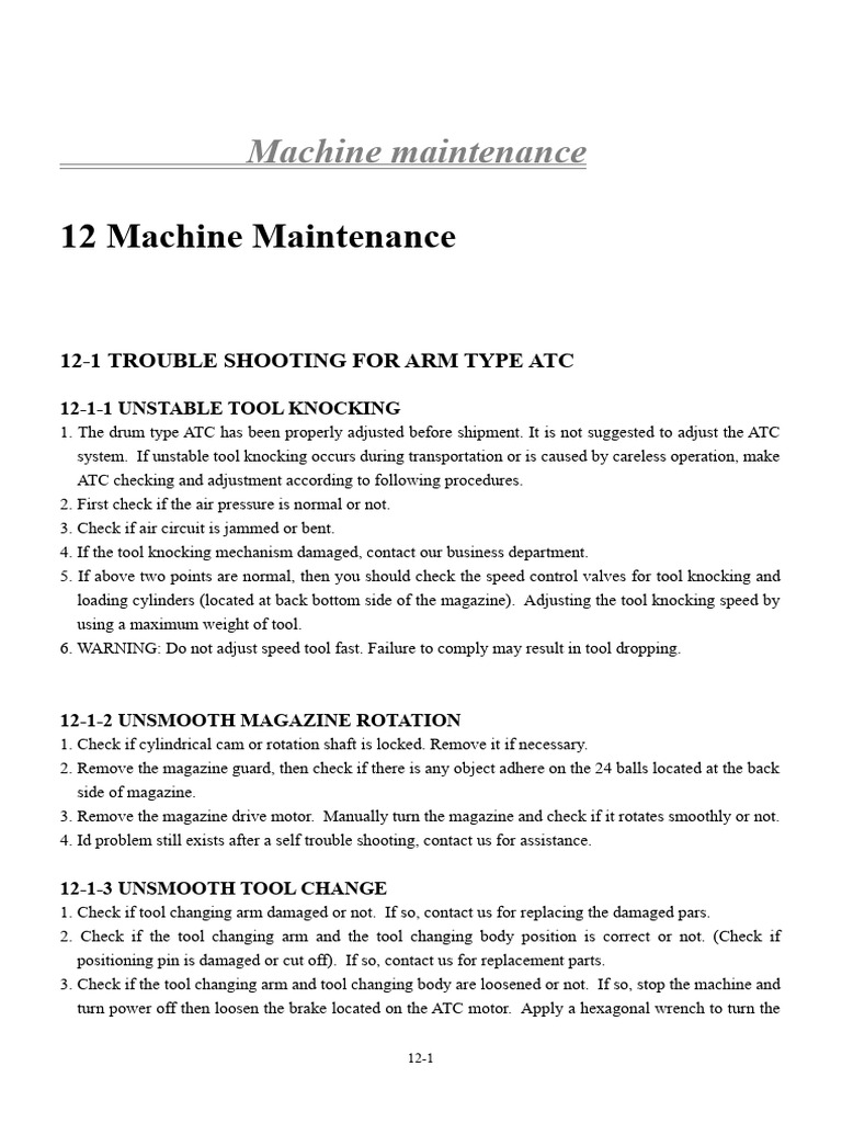 12.machine Maintenance | PDF | Machines | Equipment